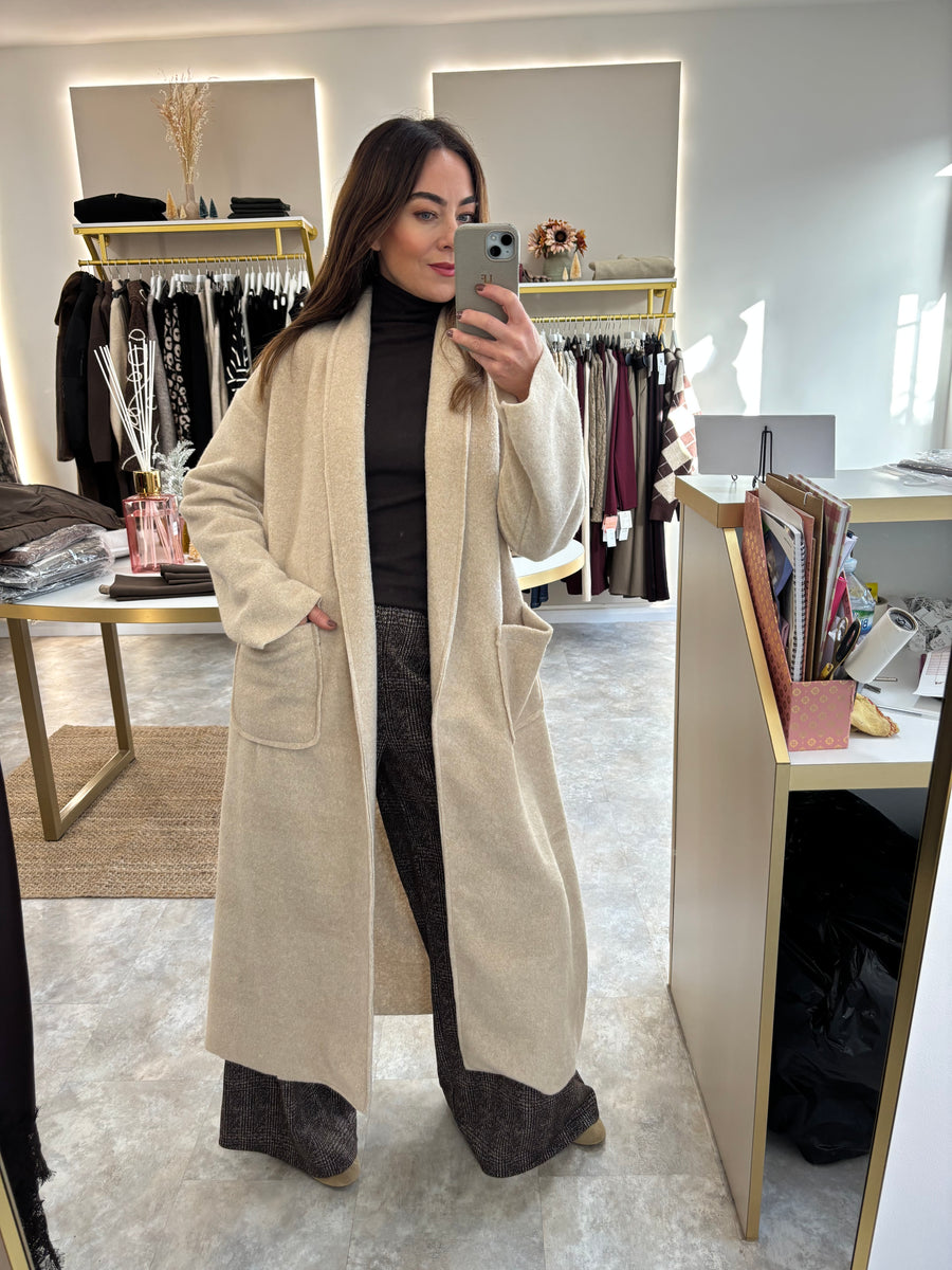CREAM RELAXED LONGLINE COATIGAN – Alexia-Loves